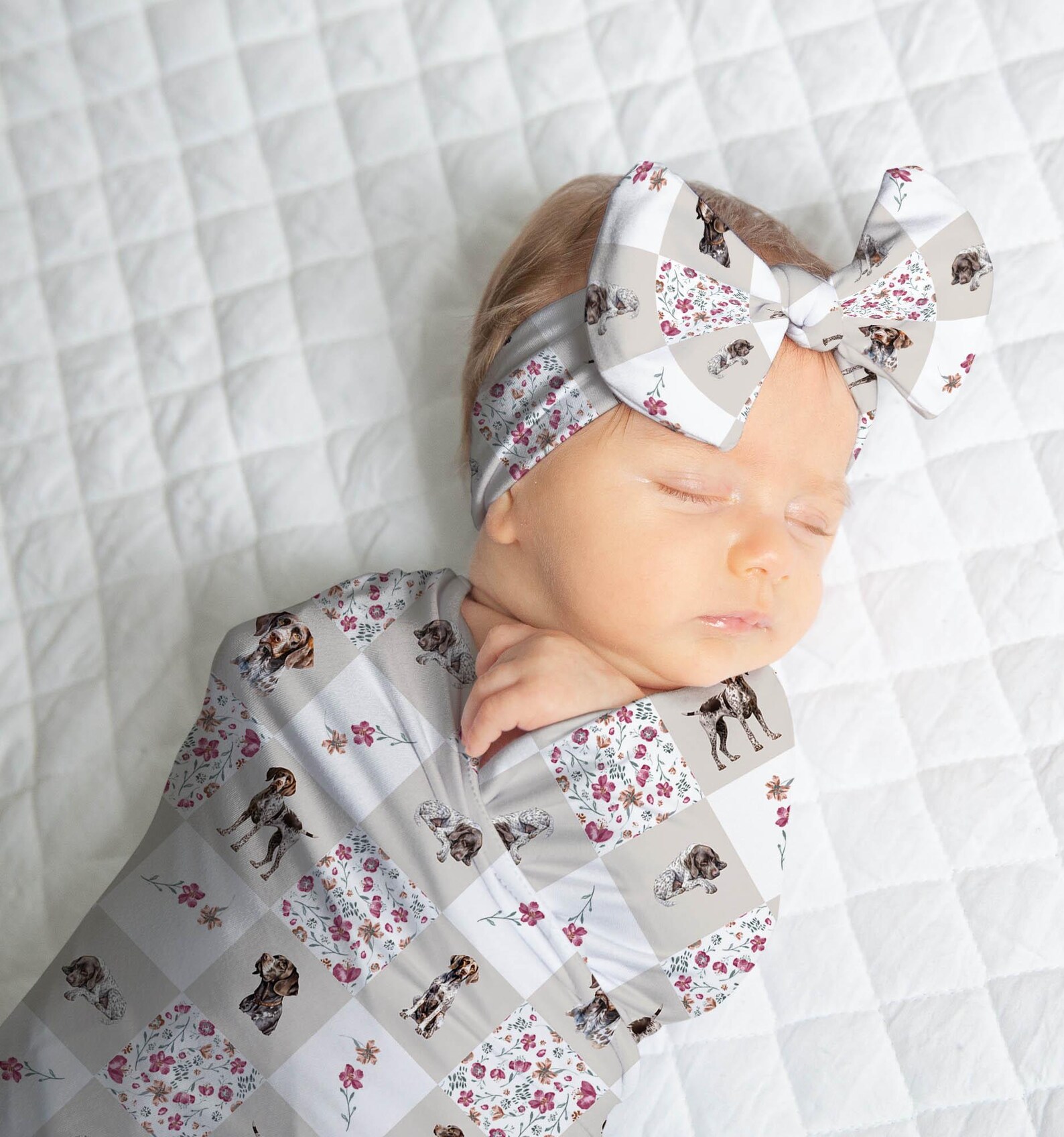 GSP Hospital Take Home Baby Girl Swaddle and Hat German Shorthaired ...