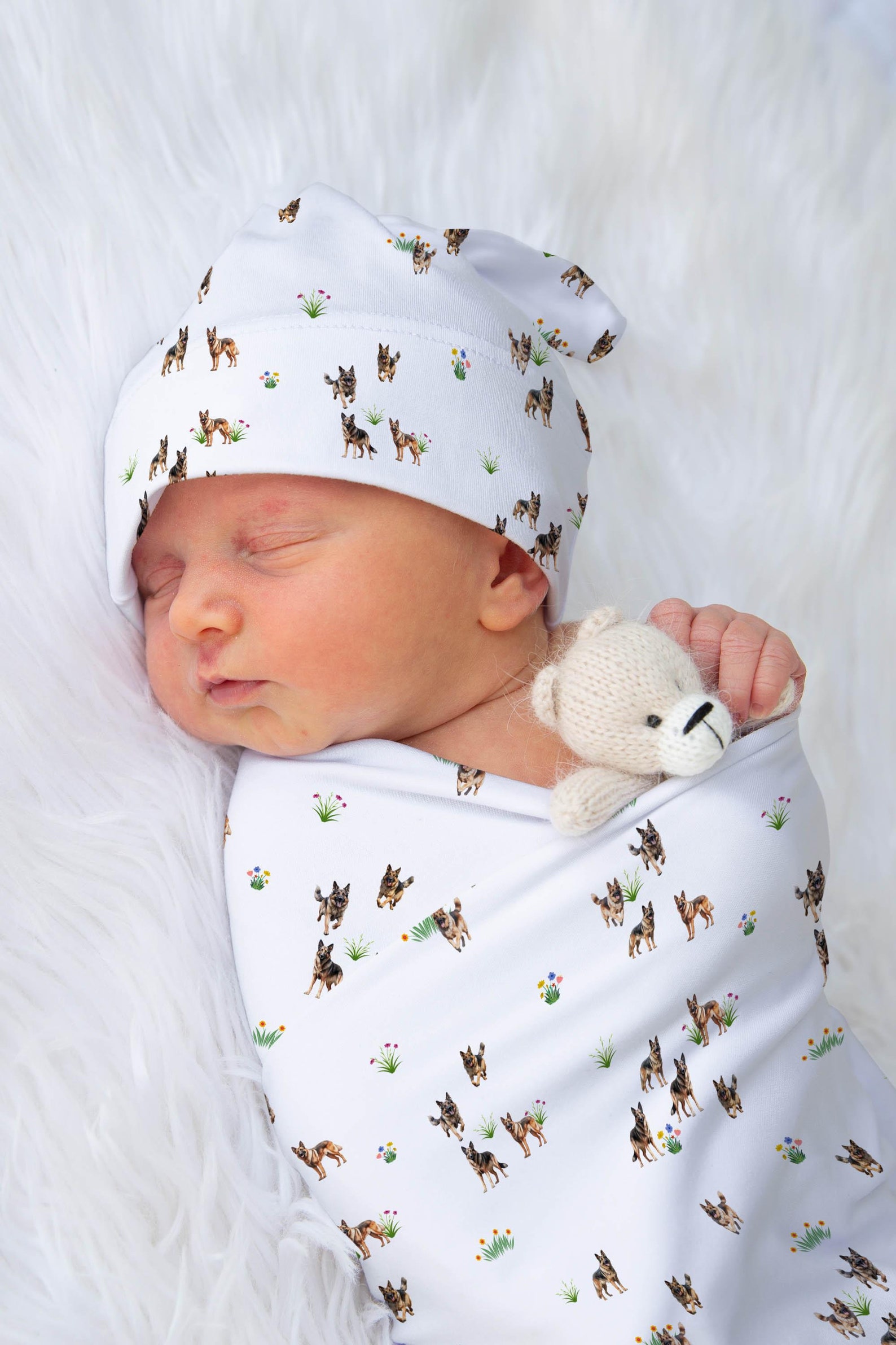 GSD Crib Sheet German Shepherd Baby Swaddle Blanket Custom Dog Baby ...
