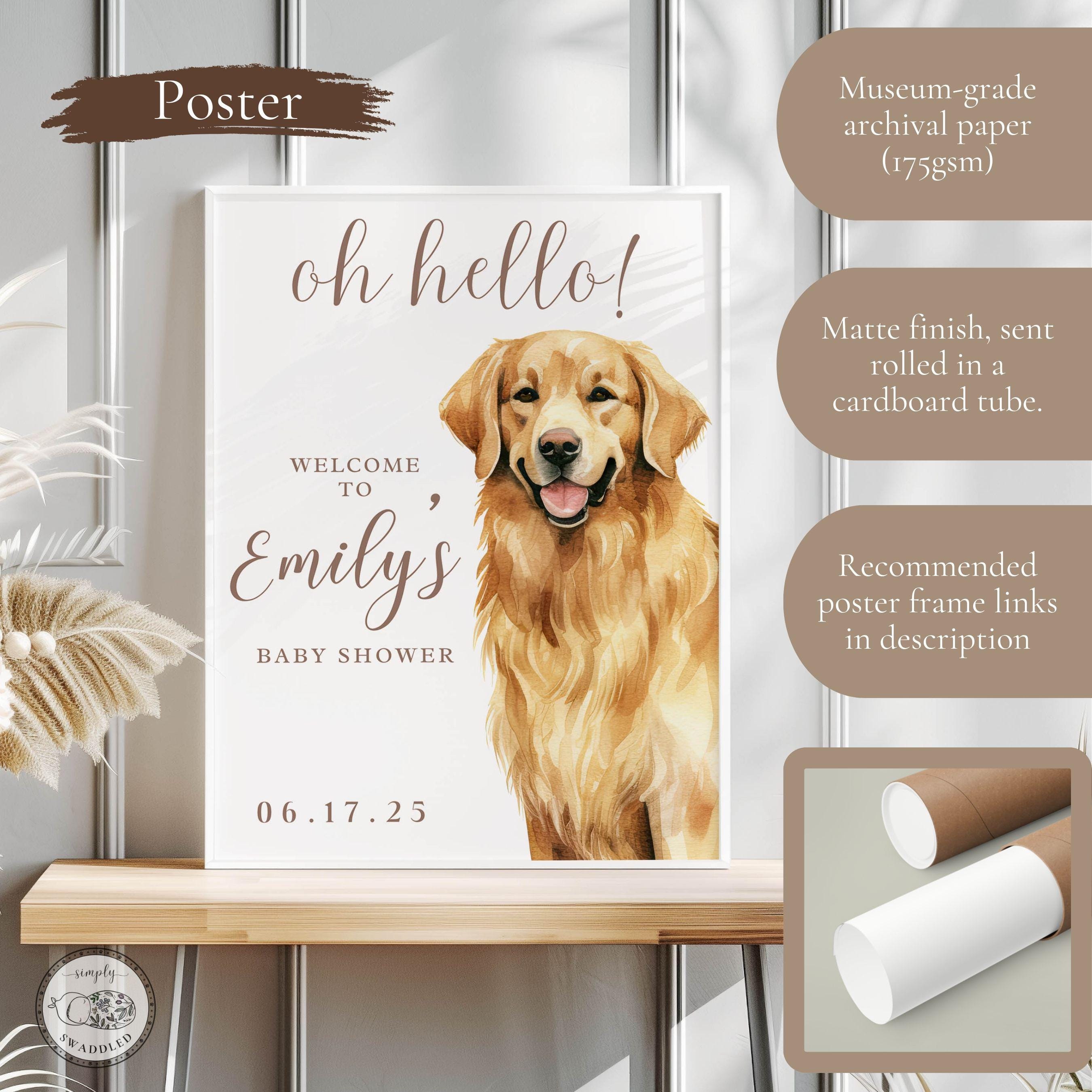 Golden Retriever Baby Shower Welcome Sign Girl Boy Baby Shower Sign ...