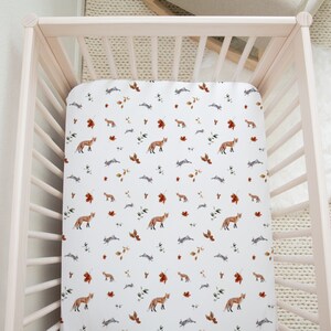 Fox Crib Sheet Woodland Nursery Bedding Forest Animals Nursery Bed Set ...