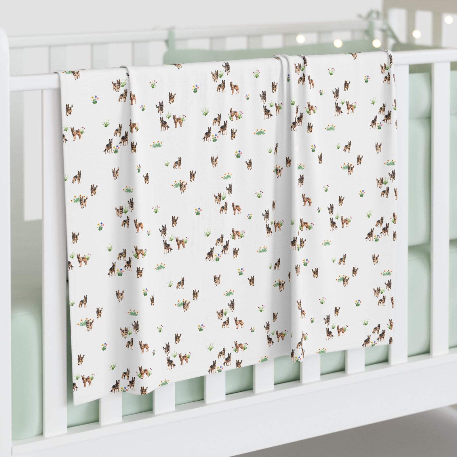 GSD Crib Sheet German Shepherd Baby Swaddle Blanket Custom Dog Baby ...