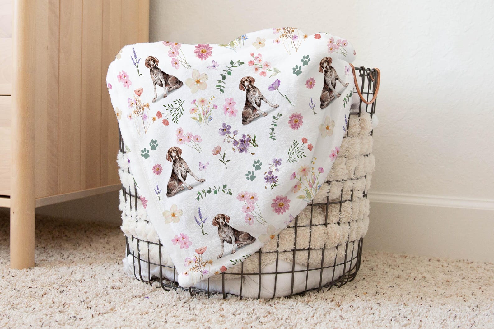 GSP Swaddle Blanket With Name German Shorthaired Pointer Baby Blanket ...