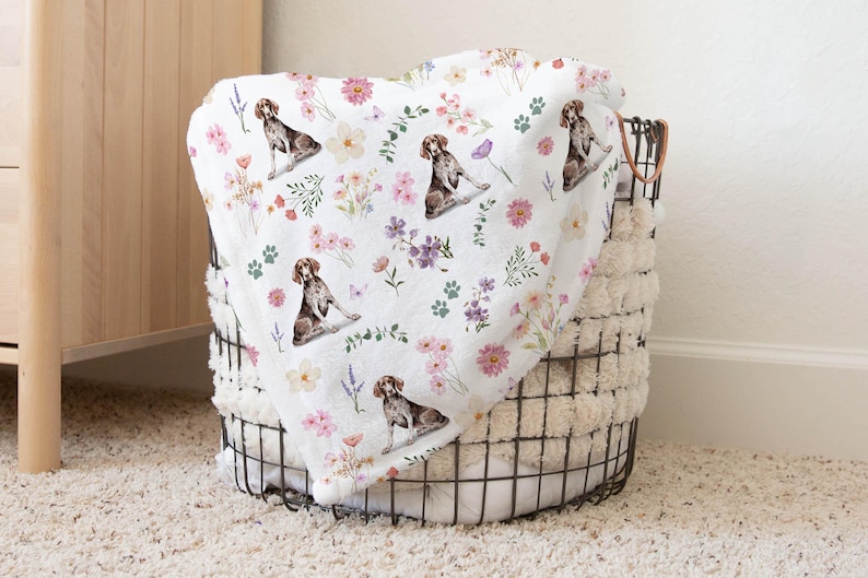 GSP Swaddle Blanket With Name German Shorthaired Pointer Baby Blanket ...