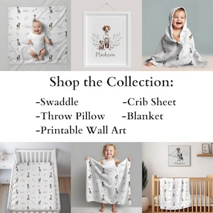 GSP Baby Blanket, German Shorthaired Pointer Crib Bedding, Baby Boy ...
