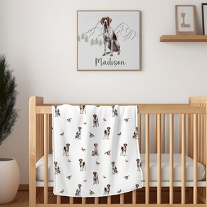 GSP Baby Blanket German Shorthaired Pointer Hunting Crib Bedding Baby ...