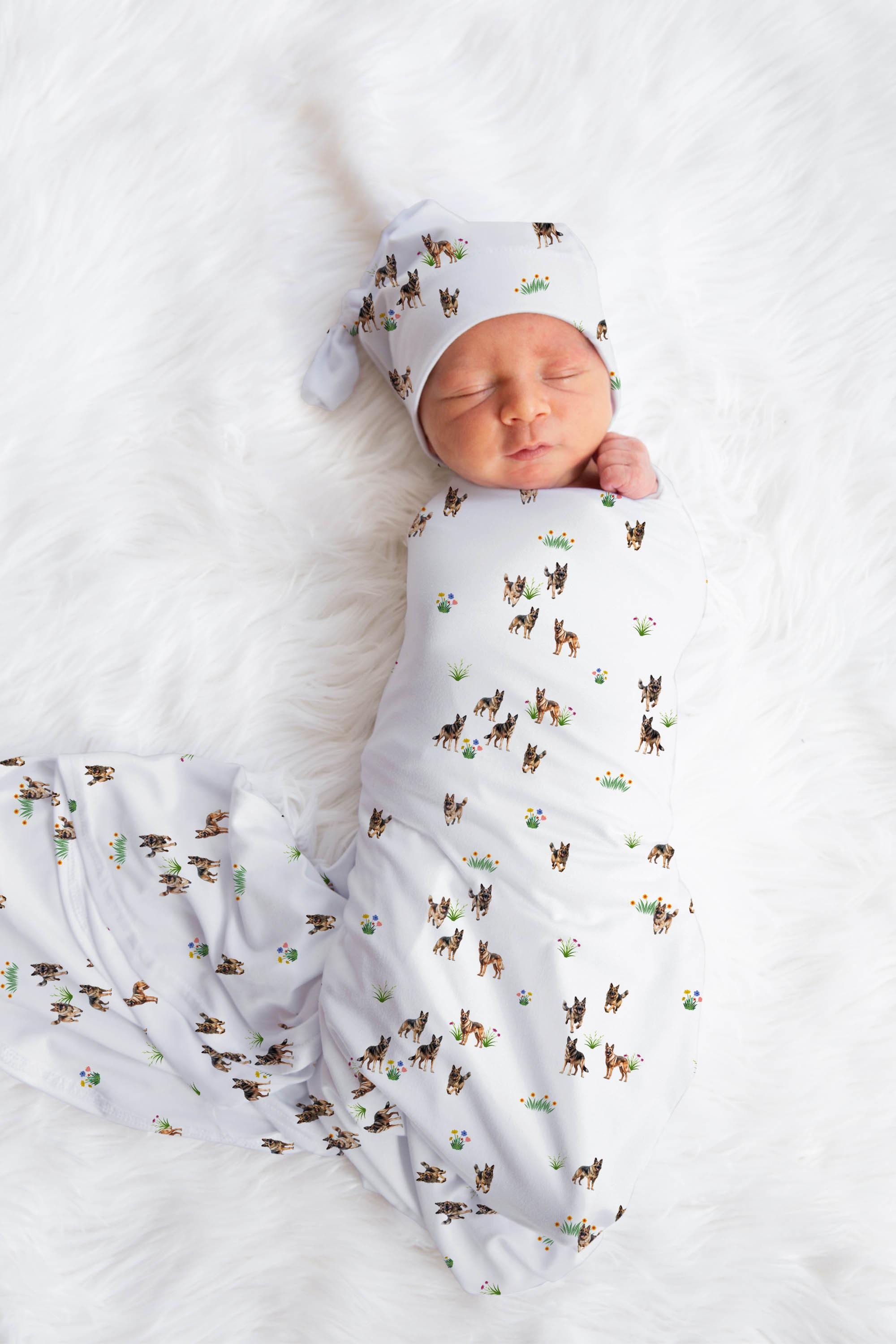GSD Crib Sheet German Shepherd Baby Swaddle Blanket Custom Dog Baby ...