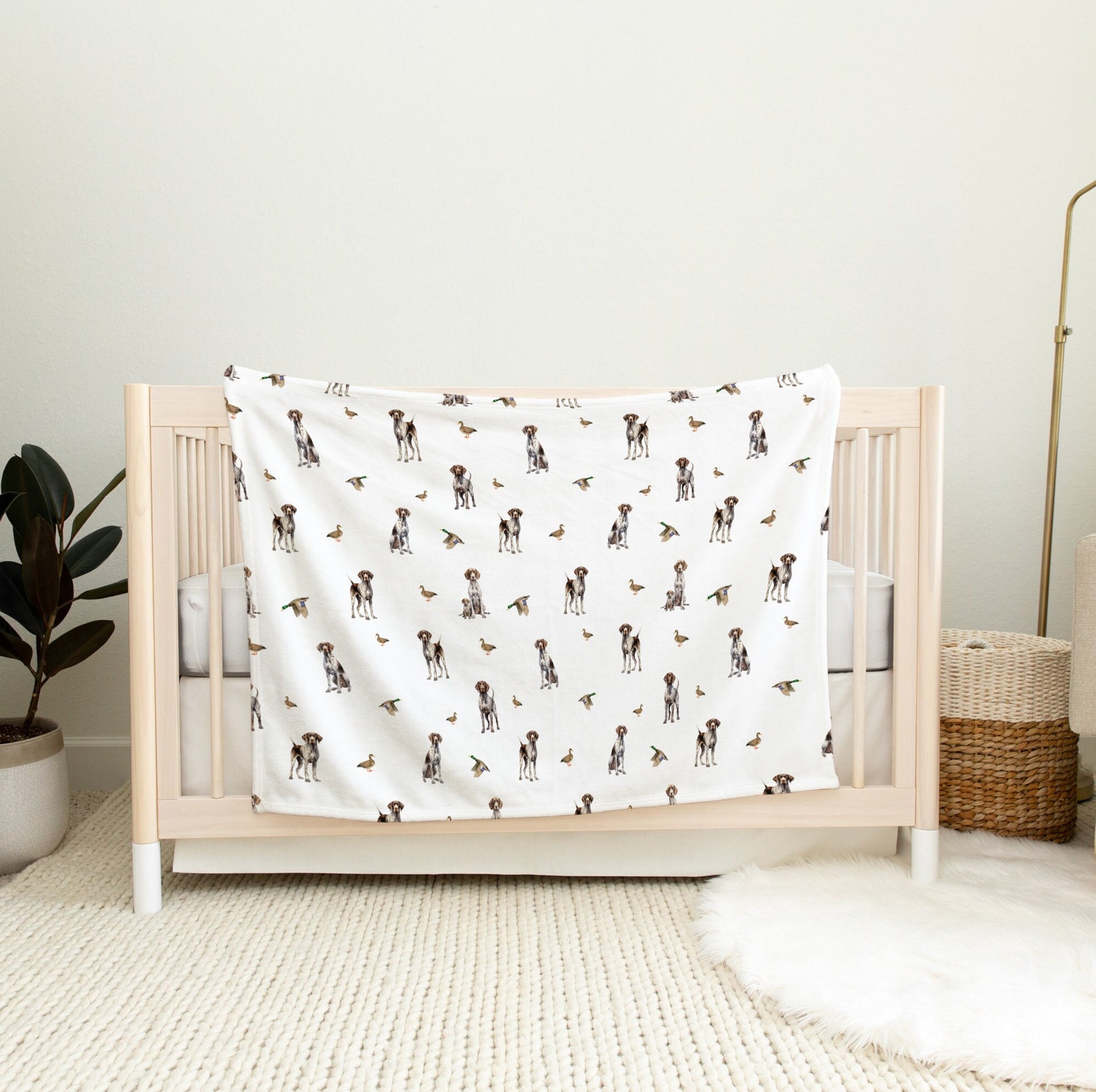 GSP Baby Blanket German Shorthaired Pointer Hunting Crib Bedding Baby ...