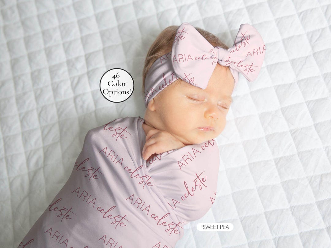 Personalized Swaddle Set Custom Name Swaddle Blanket for Baby Swaddle ...