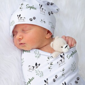 Personalized French Bulldog Swaddle Set Frenchie Baby Shower Gift ...
