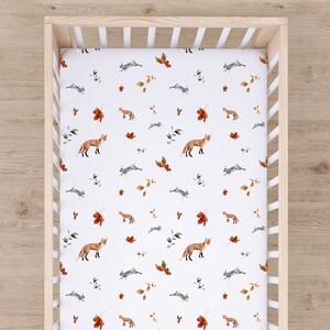 Fox Crib Sheet Woodland Nursery Bedding Forest Animals Nursery Bed Set ...