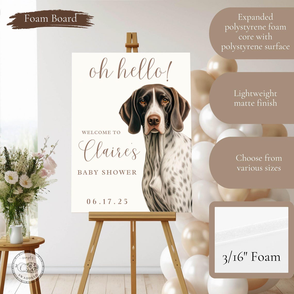 GSP Baby Shower Welcome Sign Girl Boy Baby Shower Sign With Pet Welcome ...