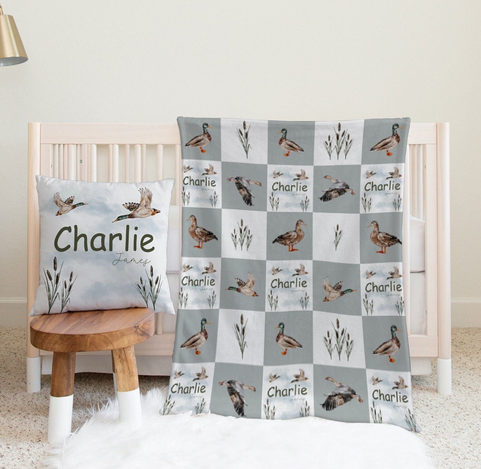 Ducks Baby Blanket, Ducks Baby Shower Gift Newborn, Personalized Duck ...