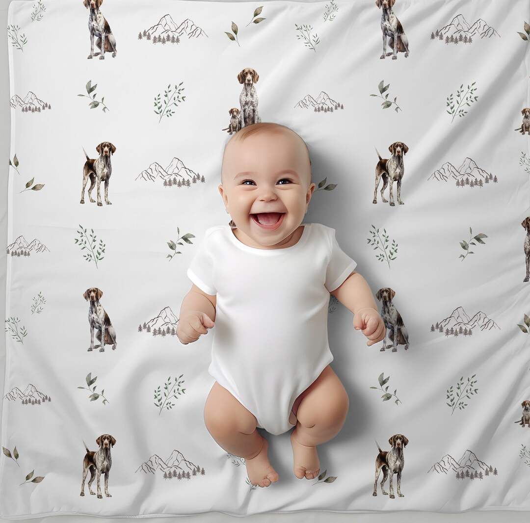 GSP Baby Blanket German Shorthaired Pointer GSP Blanket Gsp Crib Sheet ...