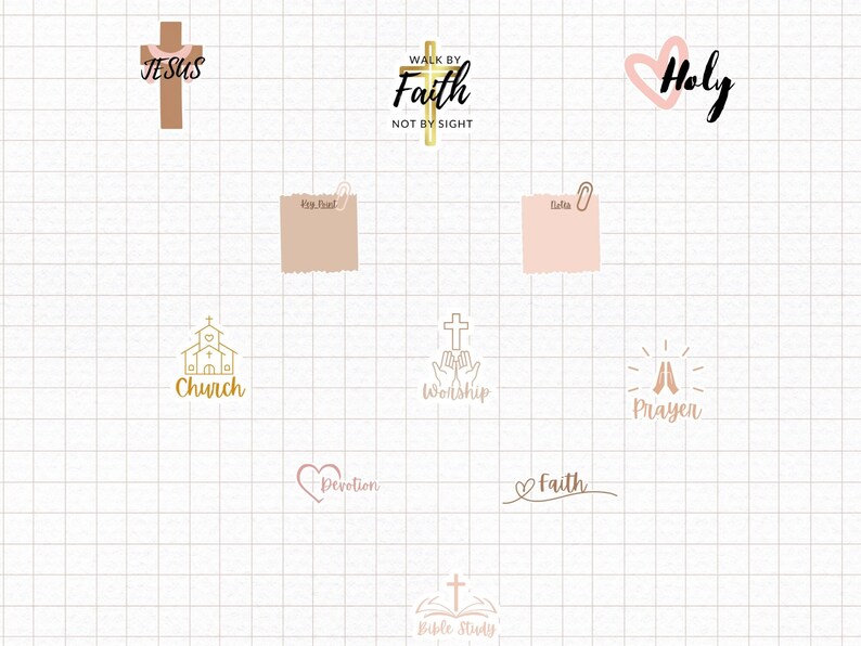 Faith Digital Stickers | Digital Planner Stickers | PNG Stickers ...
