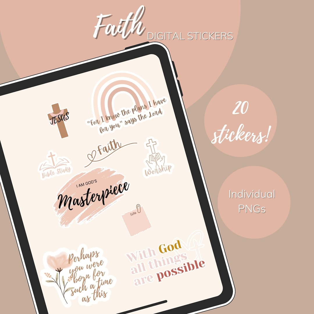 Faith Digital Stickers | Digital Planner Stickers | PNG Stickers ...
