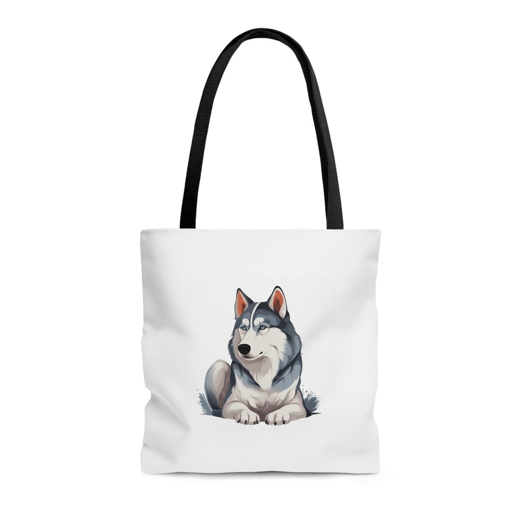 Cute Grey Husky Tote Bag - Etsy