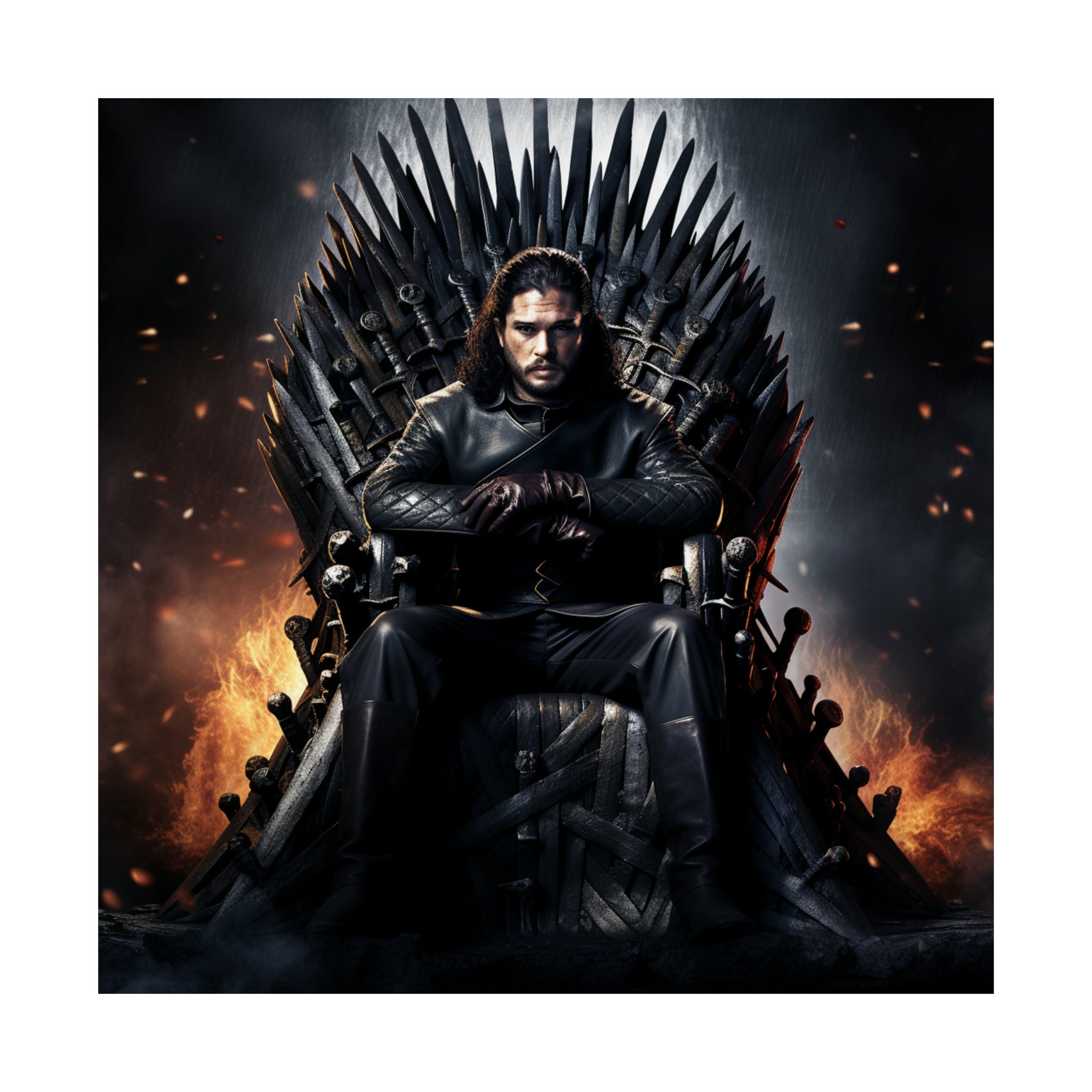 Jon Snow on the Iron Throne, Matte Vertical Posters, Game of Thrones ...