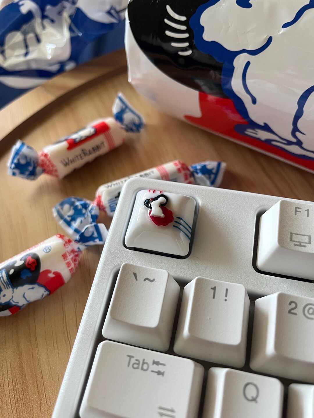 White Rabbit Candy Artisan Keycap for Mechanical Keyboards Handmade ...