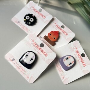 Handmade Calcifer Soot Sprite No Face Clay Pin | Studio Ghibli - Etsy