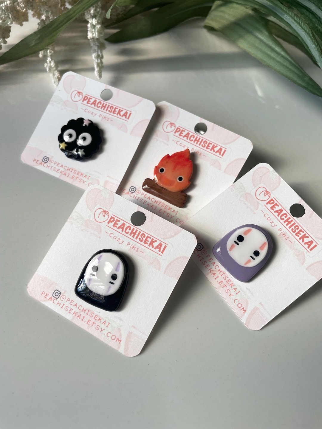 Handmade Calcifer Soot Sprite No Face Clay Pin | Studio Ghibli - Etsy