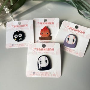 Handmade Calcifer Soot Sprite No Face Clay Pin | Studio Ghibli - Etsy