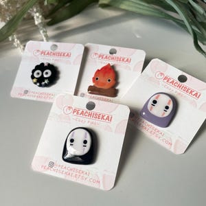 Handmade Calcifer Soot Sprite No Face Clay Pin | Studio Ghibli - Etsy