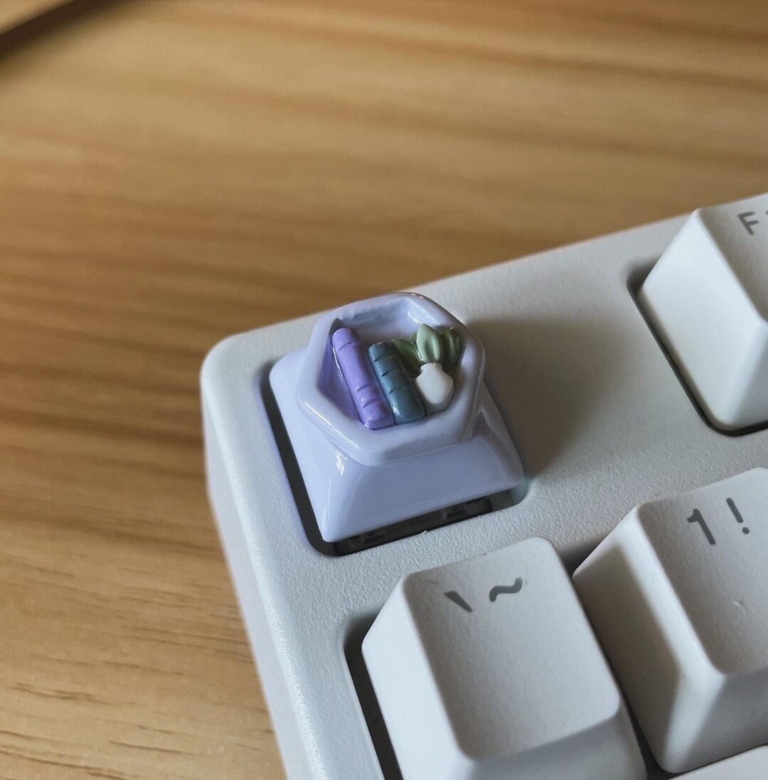 Purple Modern Book Shelf Artisan Keycap for Mechanical Keyboards ...