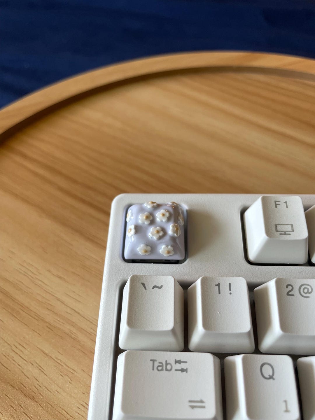 Purple Daisy Flower Artisan Keycap for Mechanical Keyboards Handmade ...