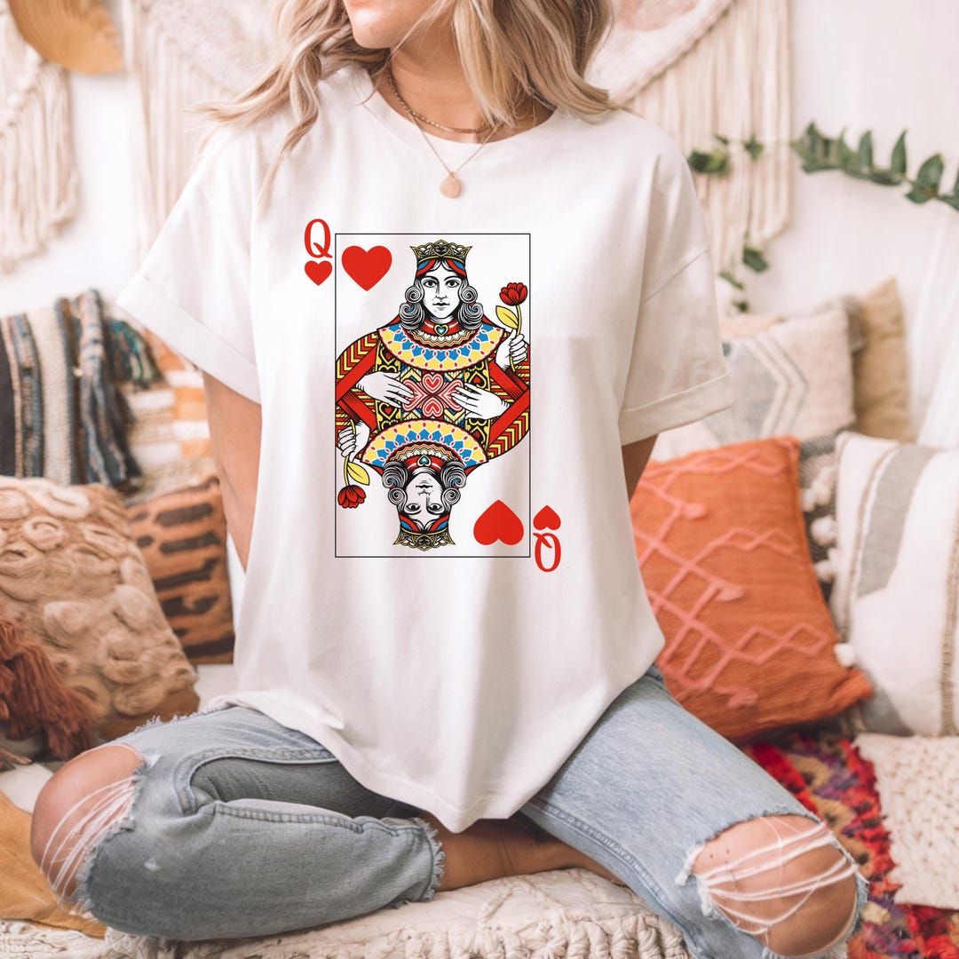 Queen of Hearts Shirt - Playing Card Shirt. Poker Lover Shirt, Playing ...