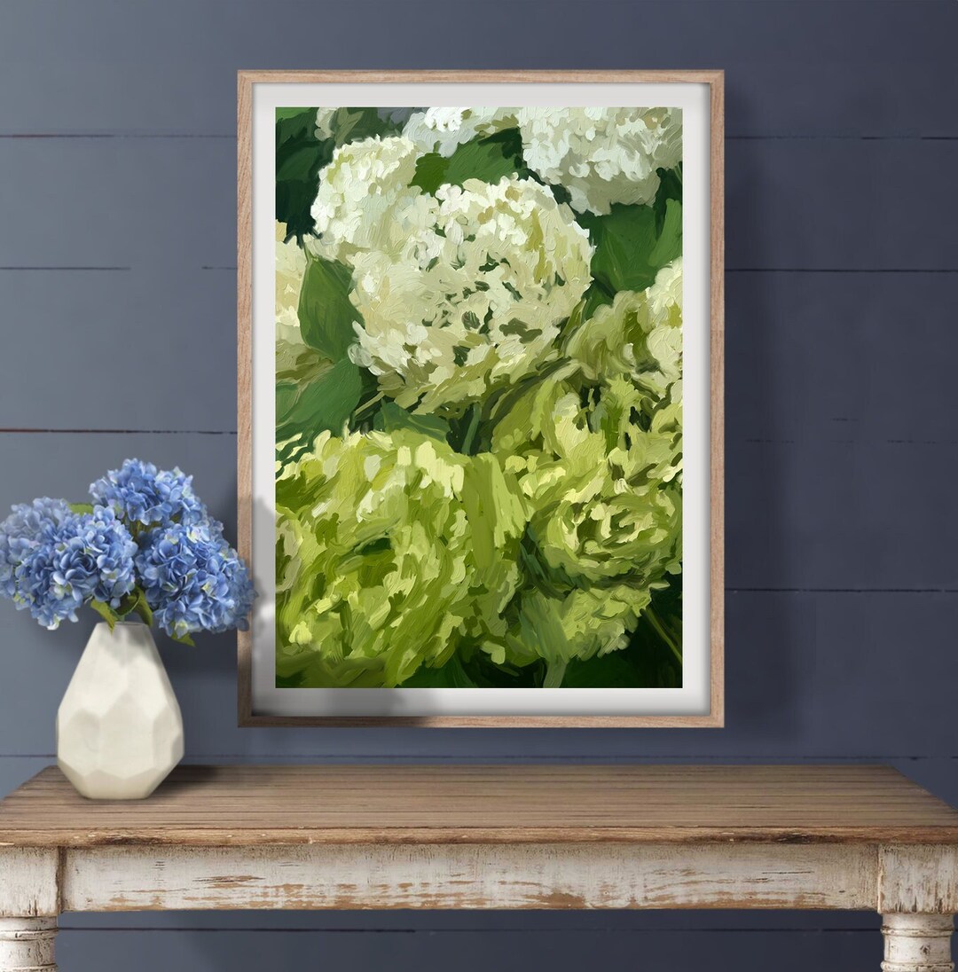 Citrus Hydrangeas Print Summer Landscape Colorful Green - Etsy