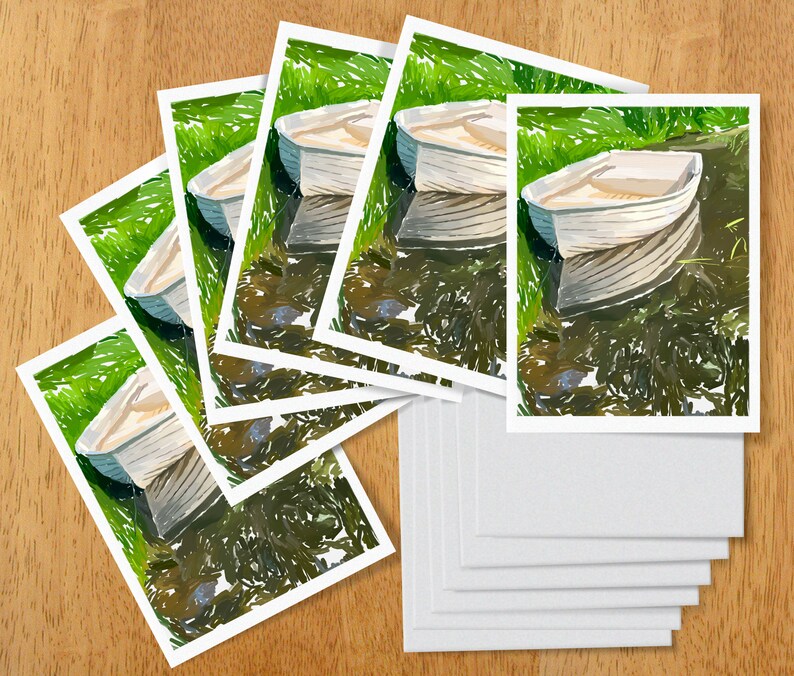 Maine Dinghy Notecard Sets, Note Card Boats, Nautical Stationary ...