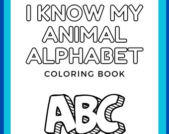 Children's Animal Themed Alphabet Coloring Book - Etsy