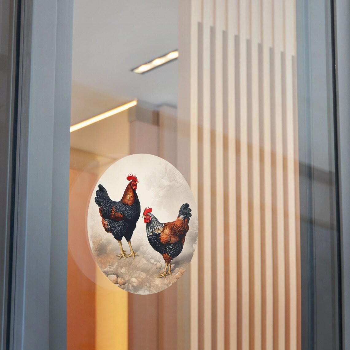 Chickens Round Vinyl Stickers - Etsy