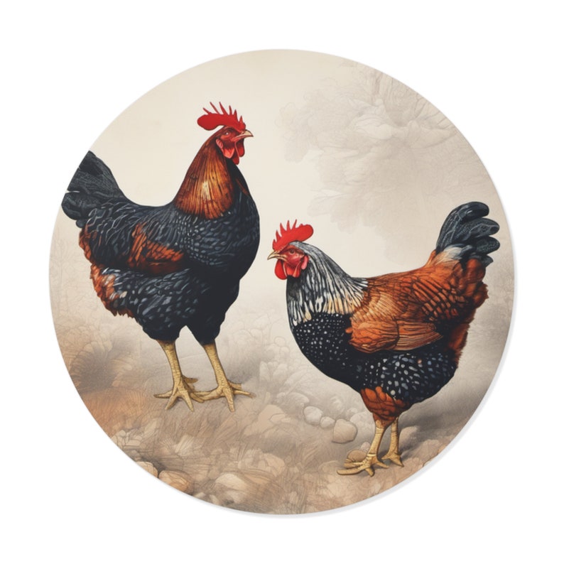 Chickens Round Vinyl Stickers - Etsy