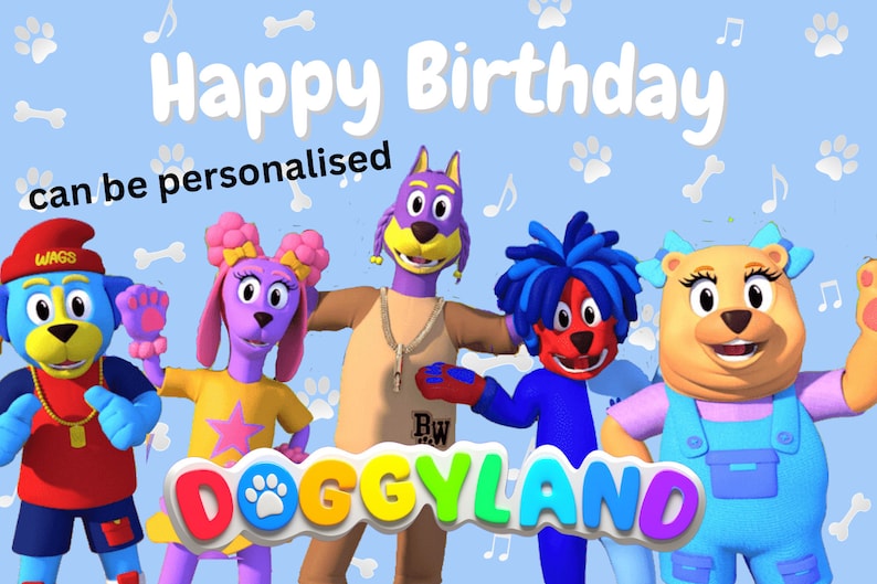 Printable Doggyland Birthday Banner Background Drop. 1st/2nd ...