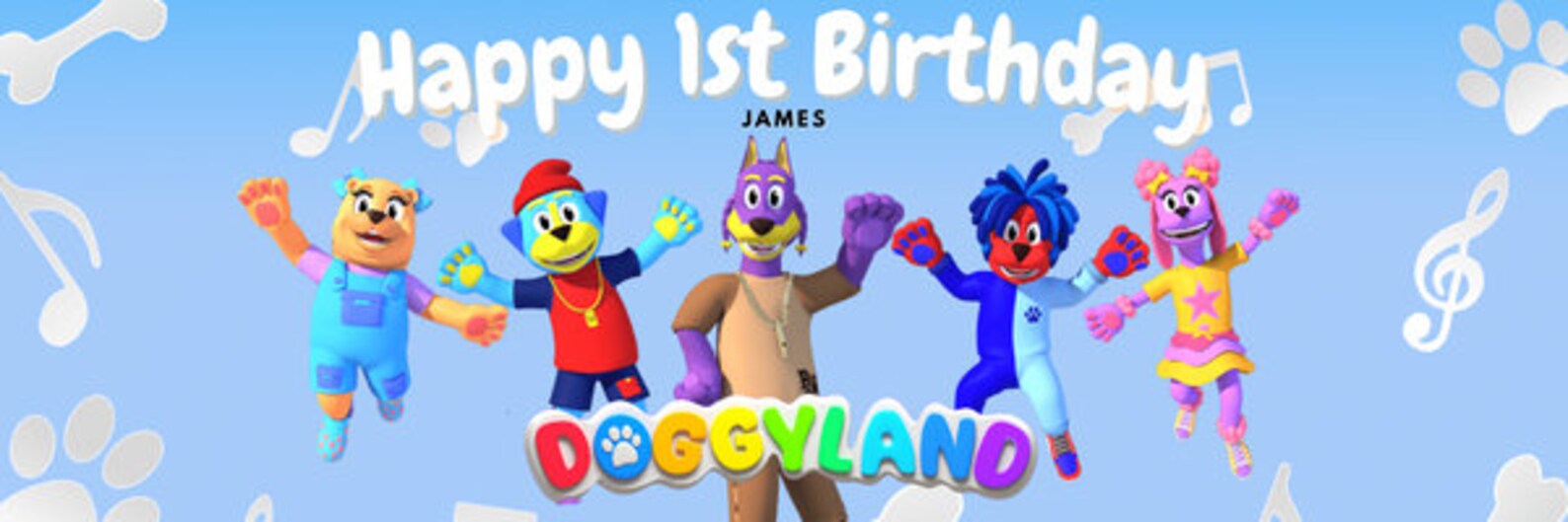 Doggyland,personalized Birthday Party Banner, Doggyland Personalized ...