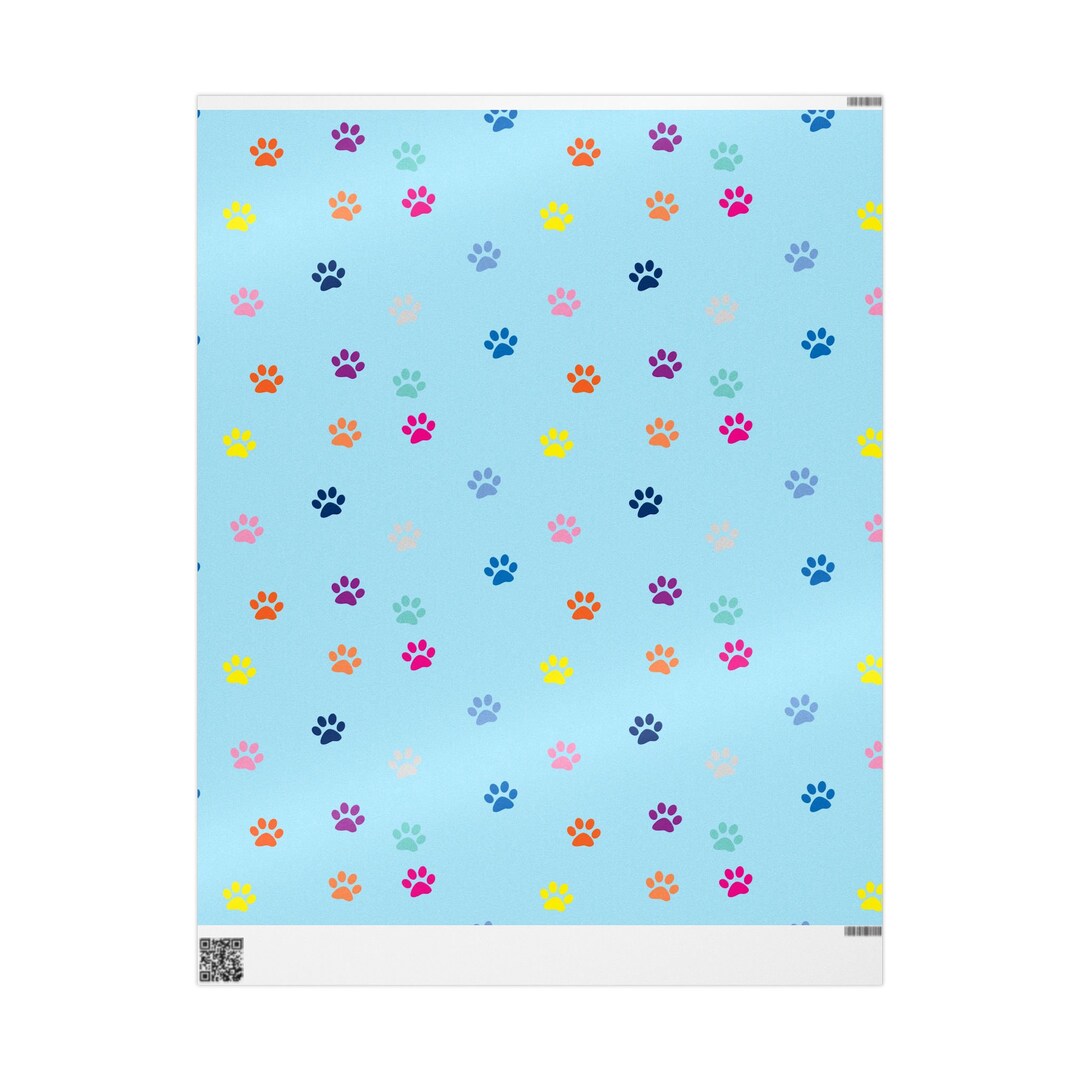 Colorful Paw Print Wrapping Paper - Etsy