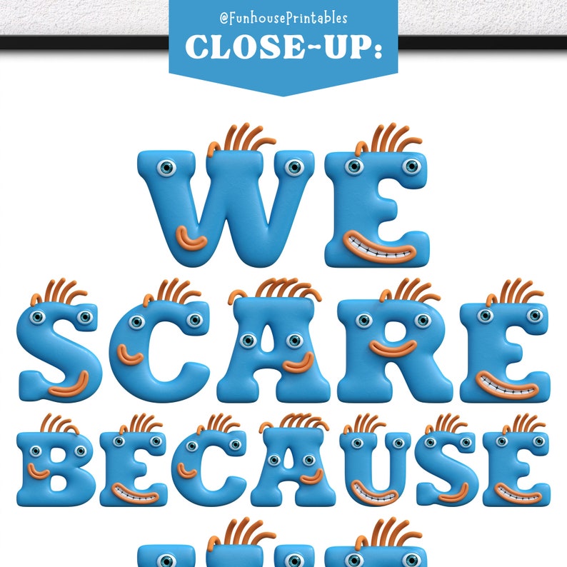 We Scare Because We Care Kids Printable Wall Art, Quote Wall Art, Kids ...