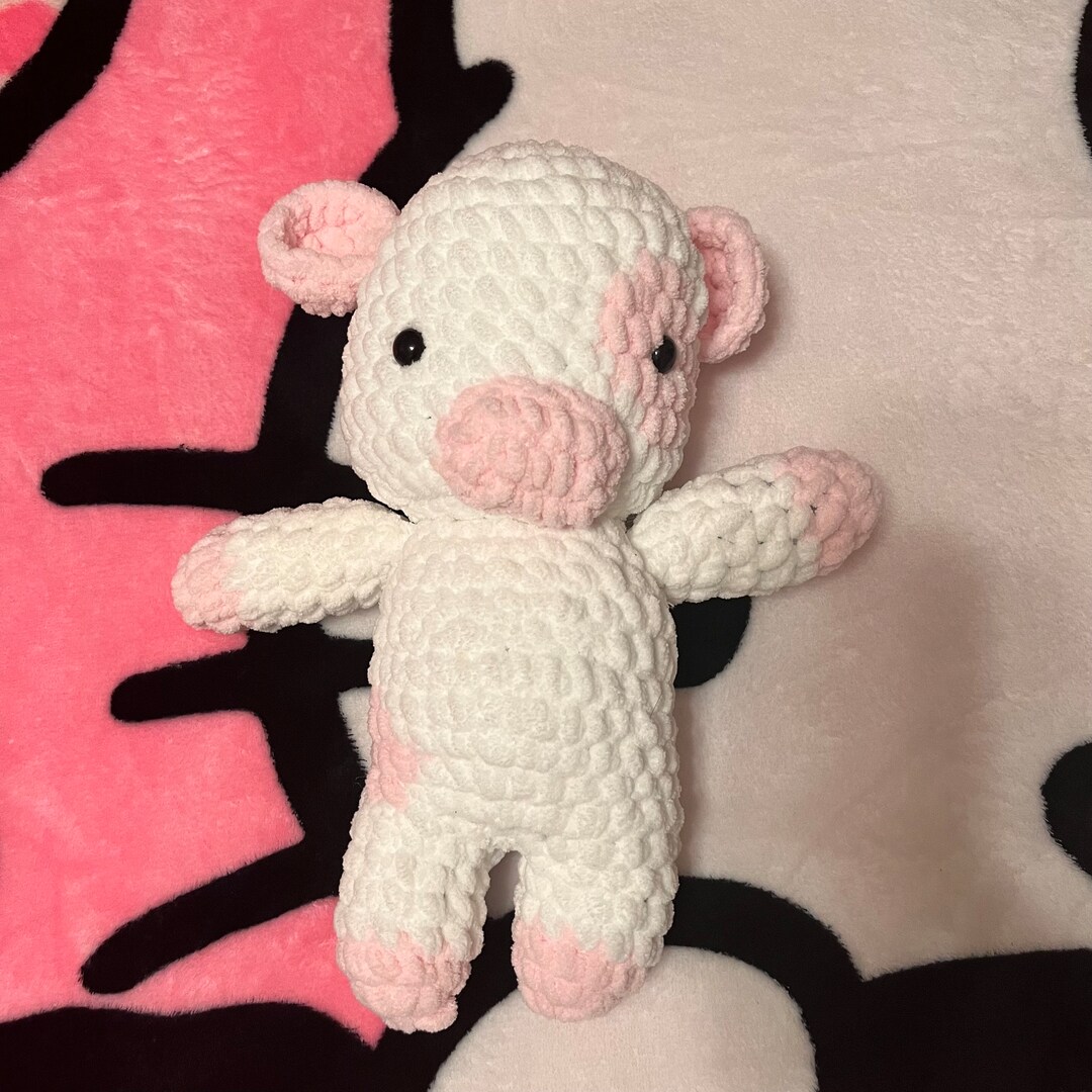 PINK BABY COW Crochet Plushie - Etsy