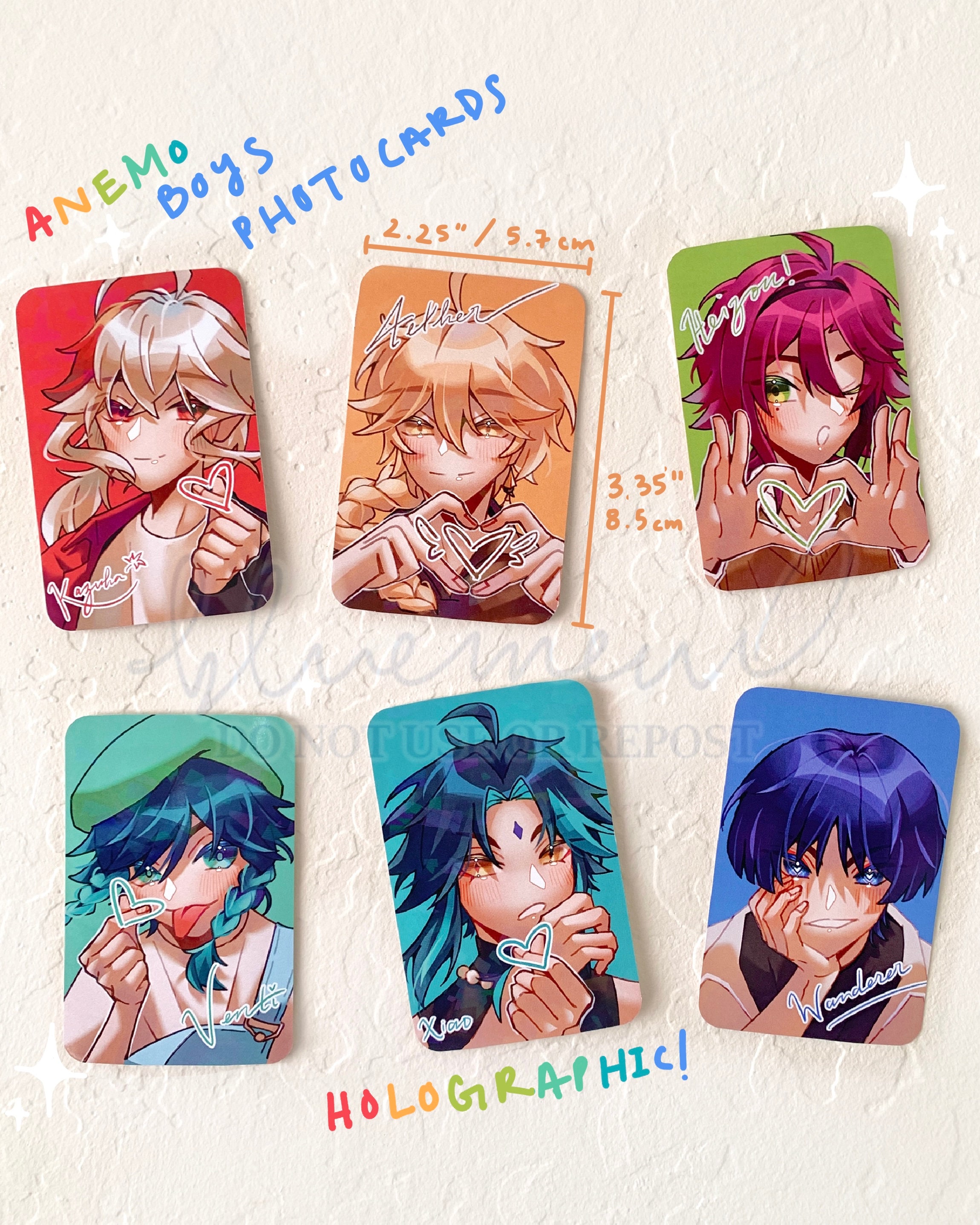 Anemo Boys Holographic Photocards | Genshin Impact - Etsy
