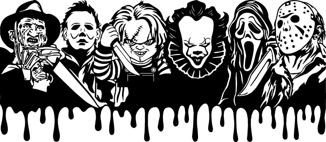 Digital Download PNG Horror Movie Libbey Can Glass 16 Oz SVG, Halloween ...