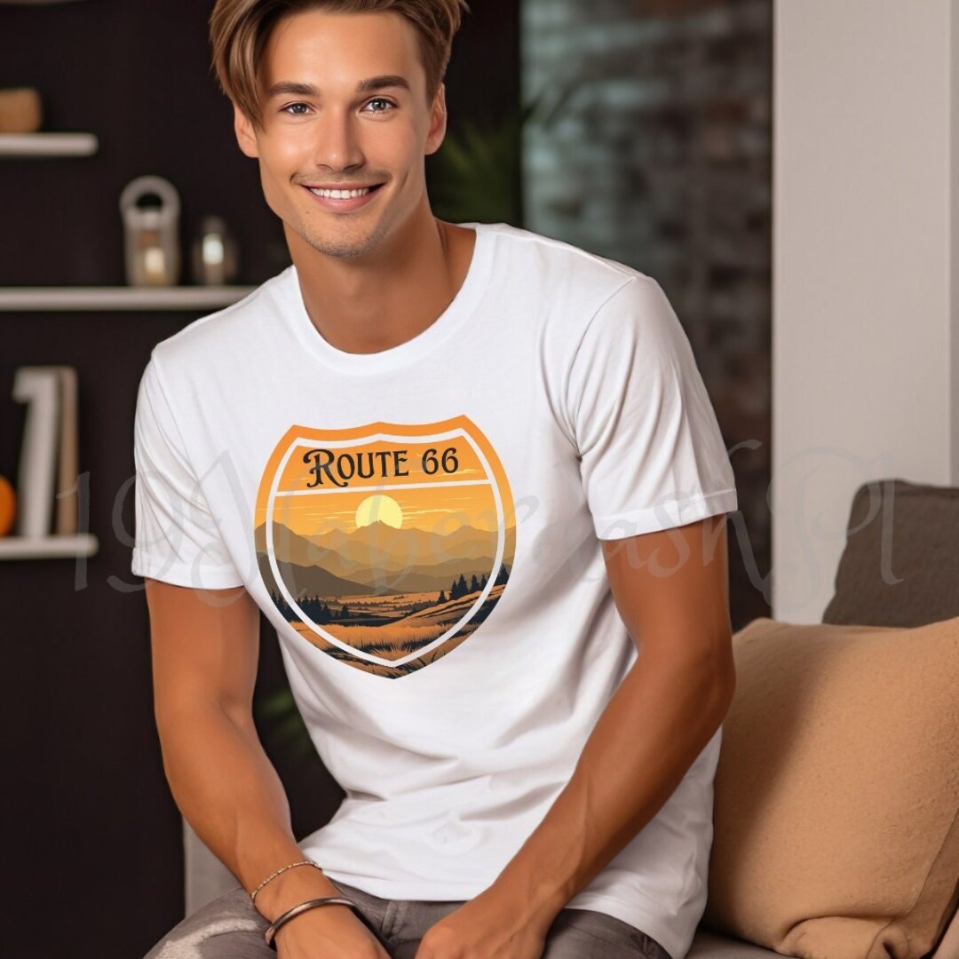 Route 66 Scenic Byway Souvenir Shirt, Mother Road Landscape, Shortest ...