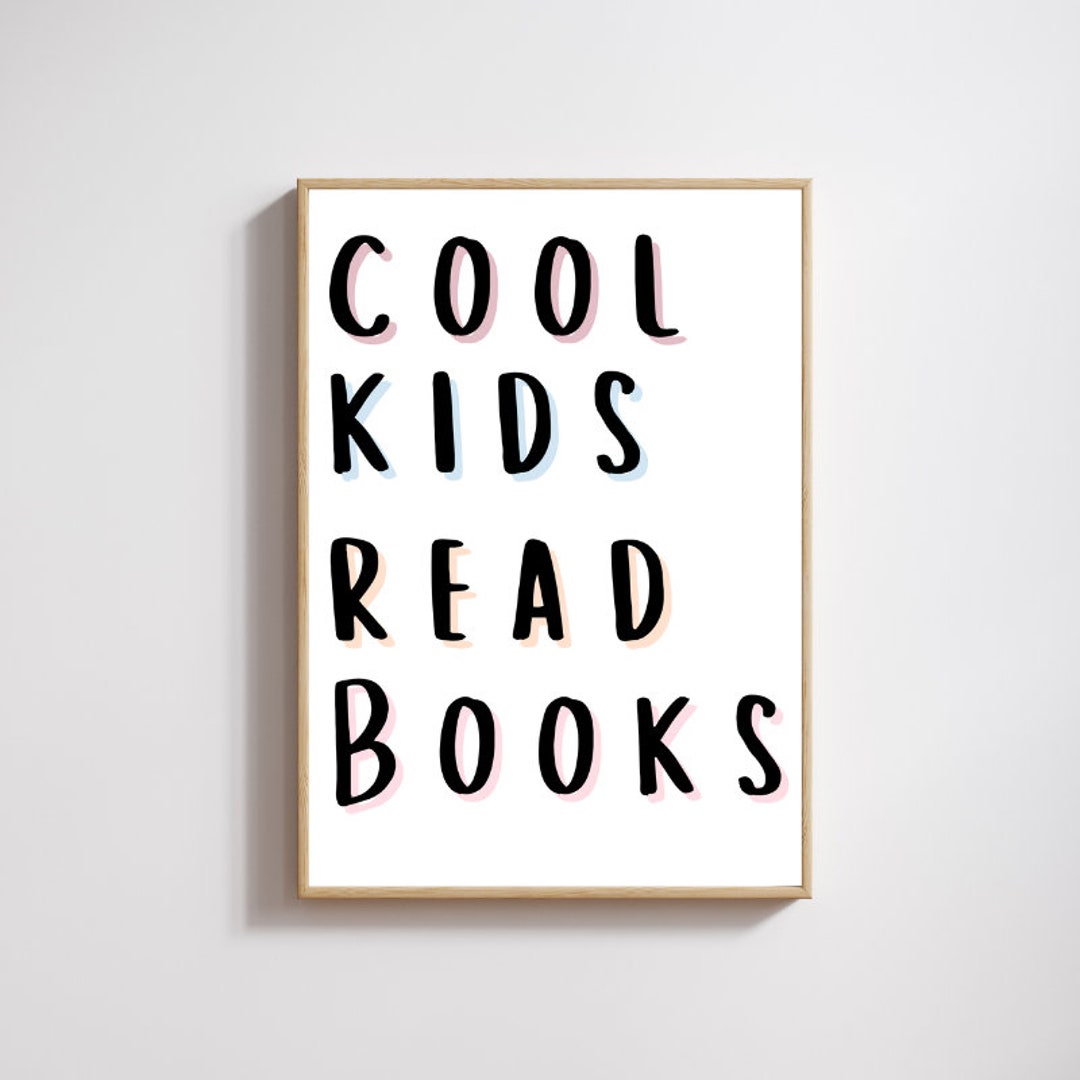 Adorable Kids Reading Books Poster Perfect Nursery or Classroom Decor ...