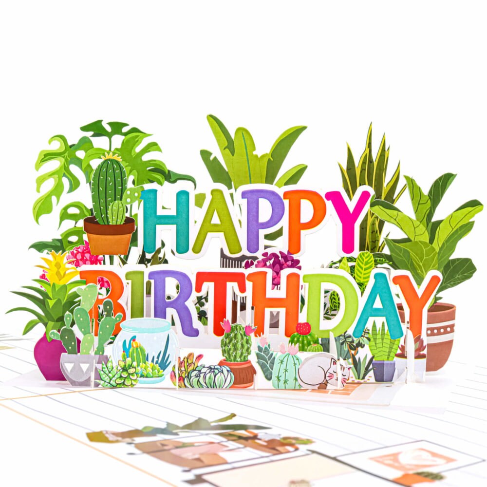 Happy Birthday Plants Pop-up Card - Etsy