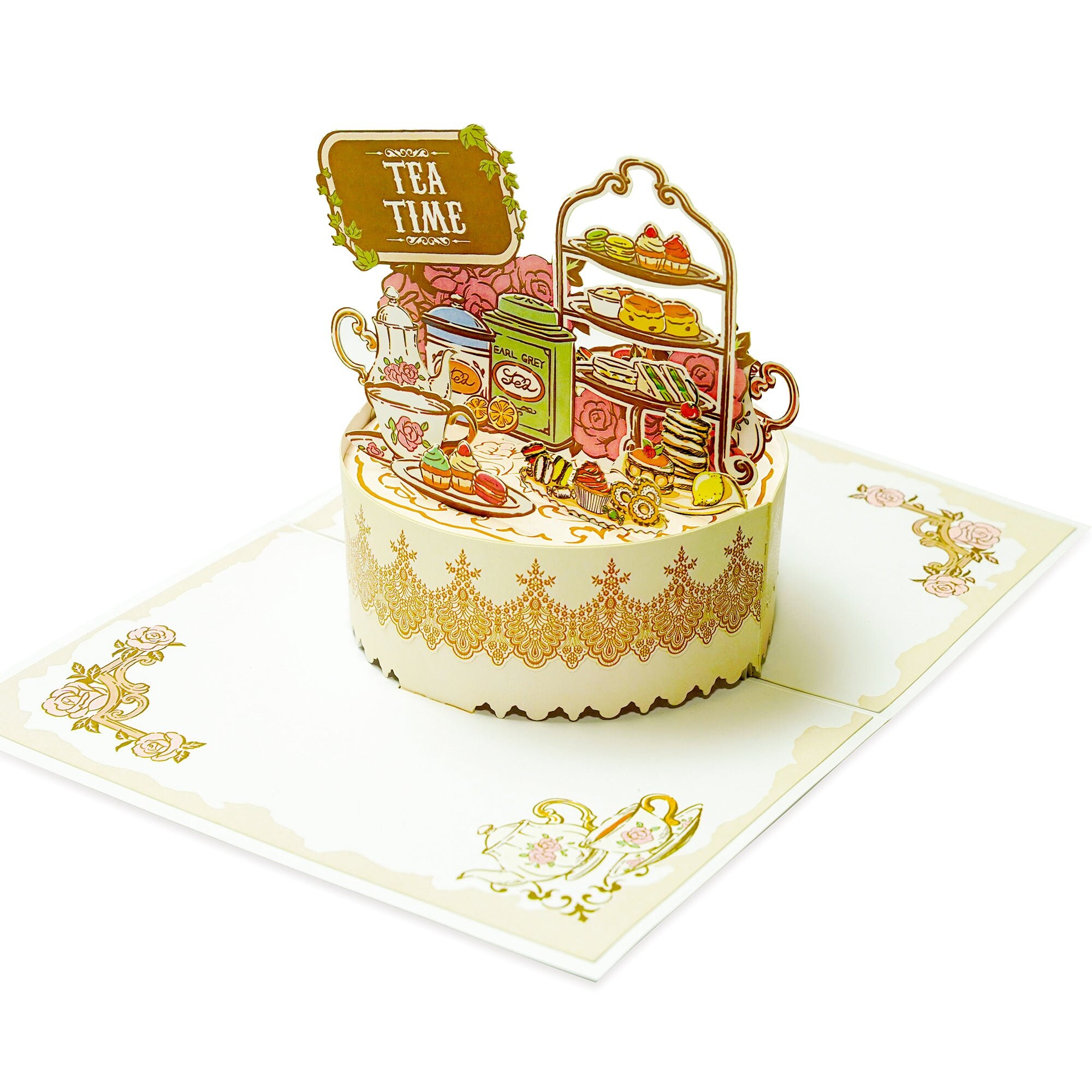Afternoon Tea Pop-up Card - Elegant and Unique - Perfect for Tea Lovers ...