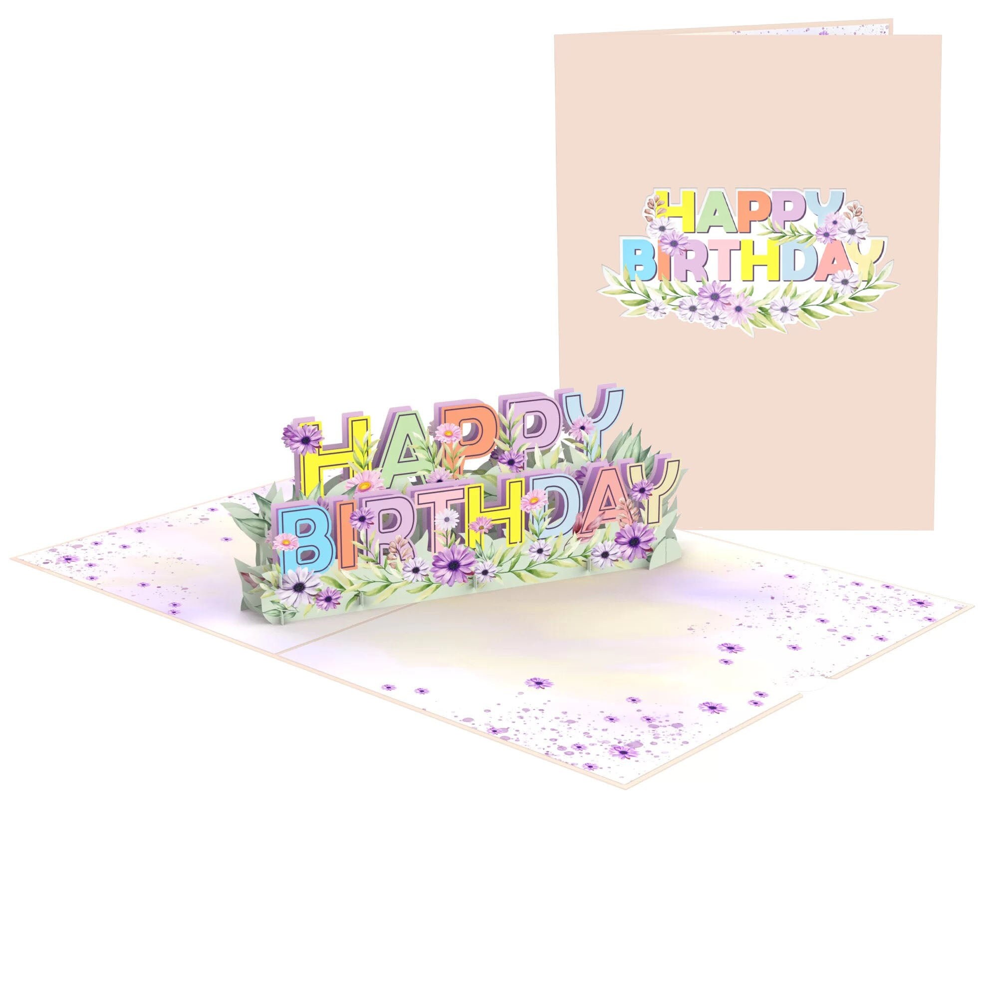 Pastel Floral Happy Birthday Text - Etsy