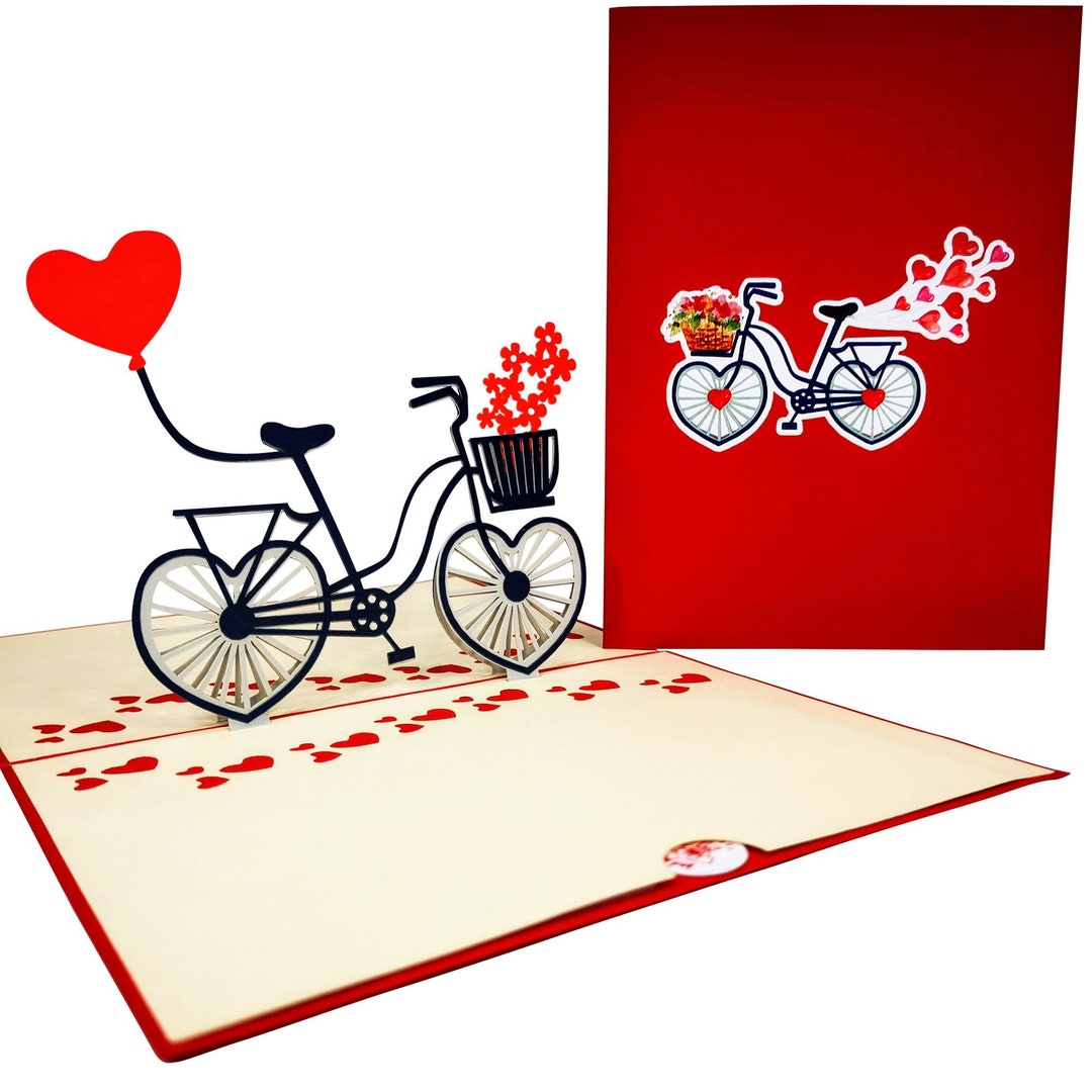 Love Bicycle Pop-up Card - Etsy