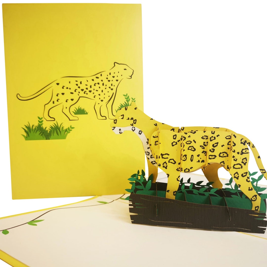 Leopard Pop-up Card - Etsy