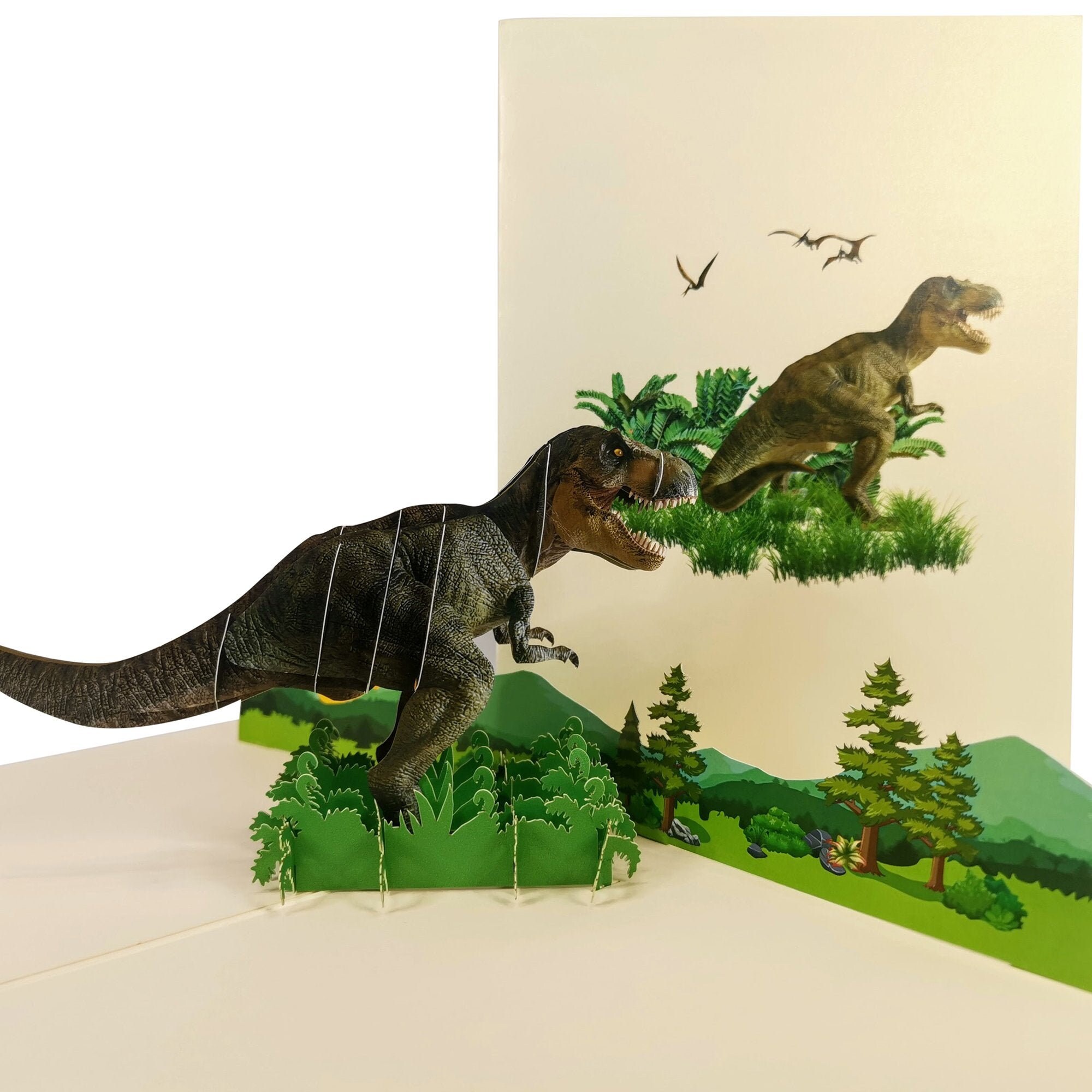 T Rex & Pterodactyl Pop-up Card - Etsy
