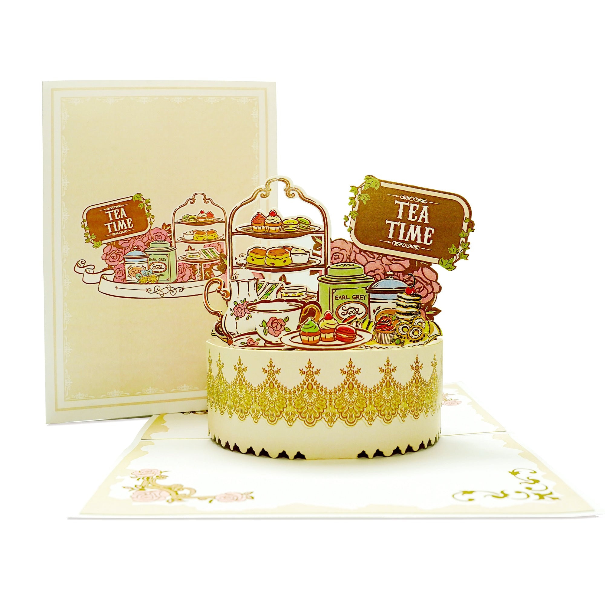 Afternoon Tea Pop-up Card Elegant and Unique Perfect for Tea Lovers - Etsy